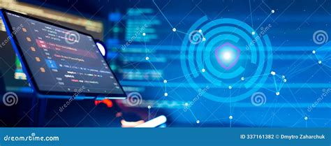 Programmer Manually Working With Program Code On A Computer At Night In