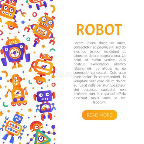 Robot Design With Futuristic Modern Bot And Android Vector Template Stock Vector Illustration