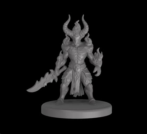 Free Stl File Flaming Sword Devil Tabletop Rpg Or Wargaming Mini 🗡️