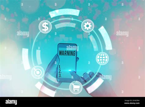 Writing Note Showing Warning Business Concept For Statement Or Event That Indicates A Possible