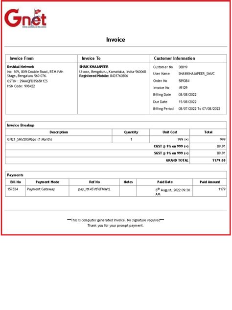 Invoice Invoice From Invoice To Customer Information Pdf Invoice