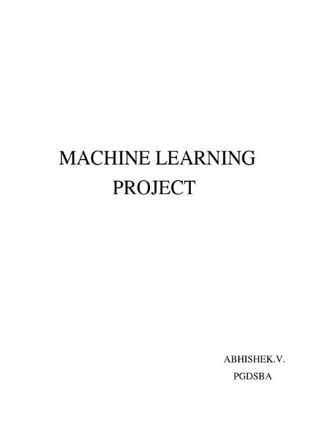 Machine Learning Project Report Pdf Receiver Operating