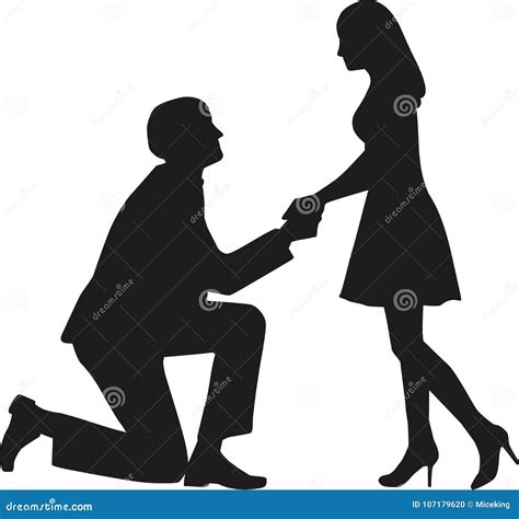 Proposal Man On Knees Asking His Wife To Marry Him Stock Vector