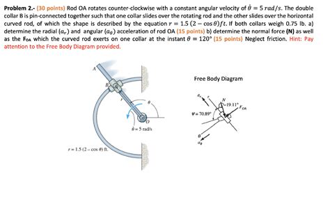 Solved Problem Points Rod OA Rotates Chegg Com