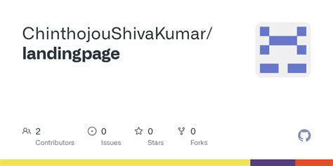 Github Chinthojoushivakumarlandingpage