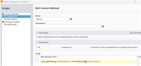 Table Reload With Button In Ignition Perspective Ignition Inductive