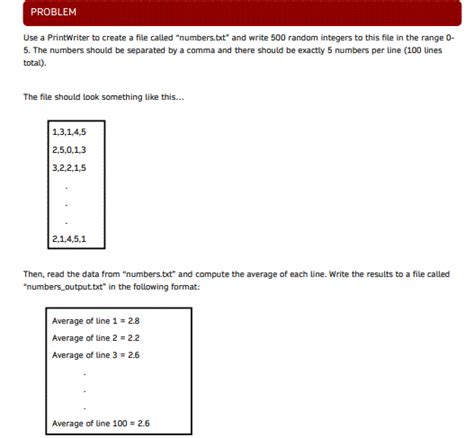 Solved Problem Use A Printwriter To Create A File Called