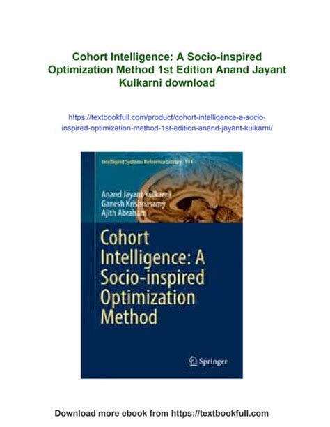 Cohort Intelligence A Socio Inspired Optimization Method 1st Edition
