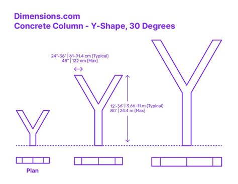 Concrete Column Y Shape 30 Degrees Concrete Column Column