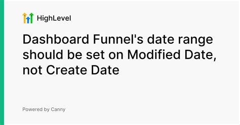 Dashboard Funnels Date Range Should Be Set On Modified Date Not Create Date Voters Highlevel
