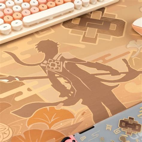 Genshin Impact Mouse Pad Zhongli Large Size Gaming Mouse Pad Genshinbox
