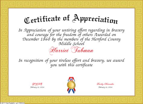 Sample Certificate Of Appreciation For Inspirational Message At Anthony