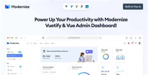 Modernize Vuejs Admin Dashboard Template Code Market