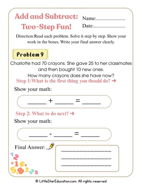 Solve It All Two Step Word Problems For Grades 1 And 2