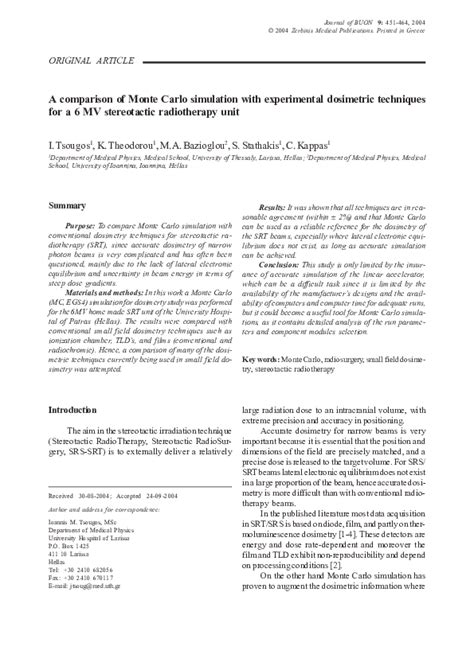 Pdf A Comparison Of Monte Carlo Simulation With Experimental Dosimetric Techniques For A 6 Mv