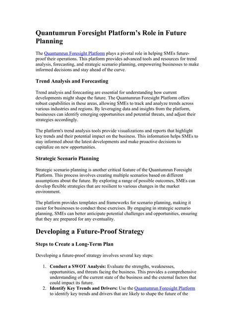 Future Proofing Your Sme With Quantumrun Foresight Platform Pdf