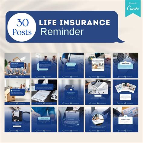 220 Life Insurance Posts Social Media Templates Viralcontentdesign