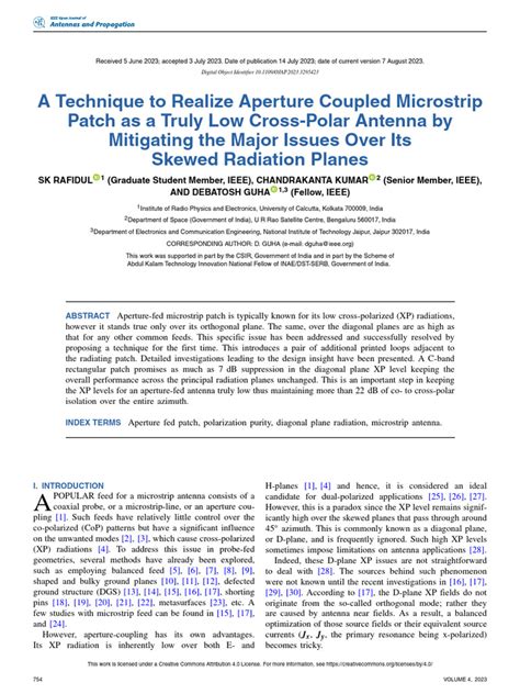 A Technique To Realize Aperture Coupled Microstrip Patch As A Truly Low Cross Polar Antenna By