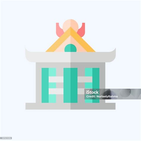 아이콘 파빌리온 닌자 기호와 관련이 있습니다 플랫 스타일 심플한 디자인 편집 가능 간단한 일러스트레이션 3차원 형태에 대한 스톡 벡터 아트 및 기타 이미지 Istock