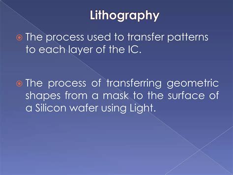 Lithography Ppt
