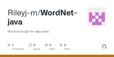 Github Rileyj M Wordnet Java Wordnet Assign For Algo Class