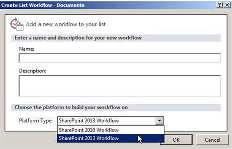 The Option For The Sharepoint 2013 Workflow Platform Is Not Available