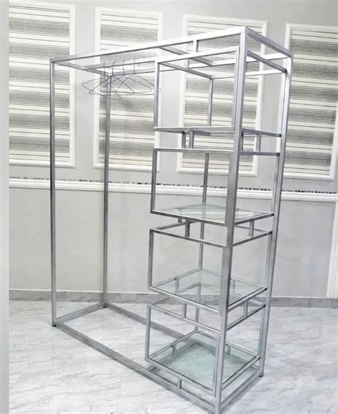 стеллаж для прихожей комнаты серый в ЛОФТ Art-Puf