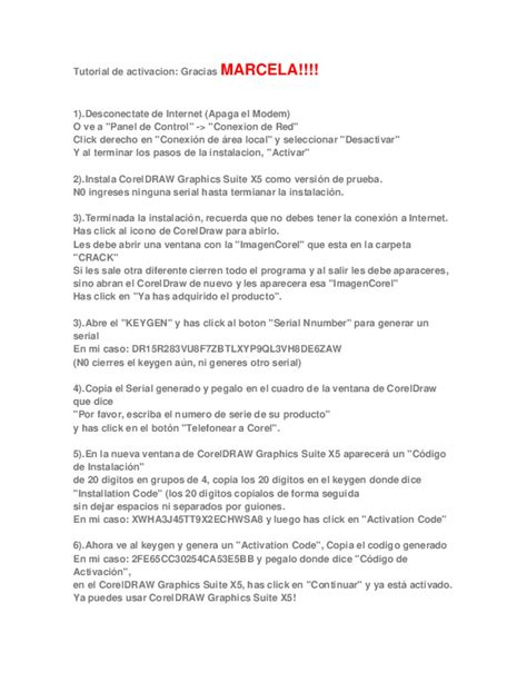 Tutorial De Activacion COREL DRAW X5 PDFCOFFEE COM