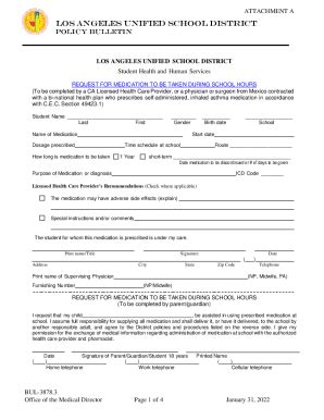 2022 2026 Form Ca Lausd Bul 3878 Blank Fillable Template Fill Out