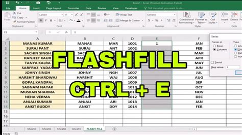 Flashfill In Excel Youtube