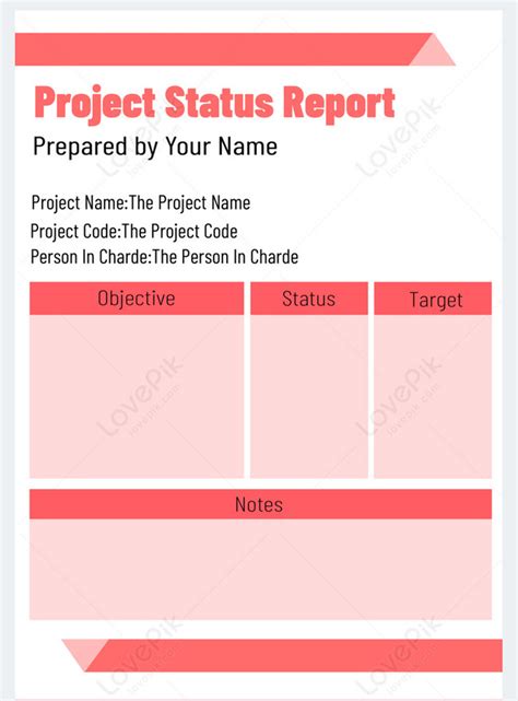 Project Status Report Simple Business Red Template Template Image Picture Free Download