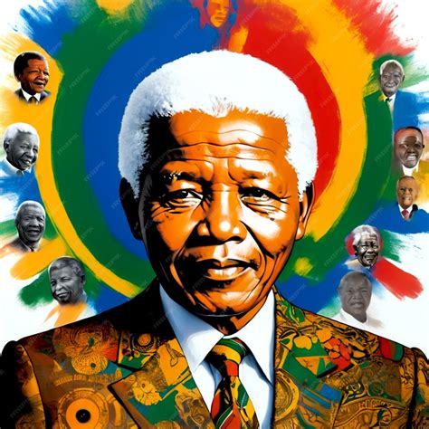 Retrato De Nelson Mandela Líder Inspirador Y Símbolo De La Libertad