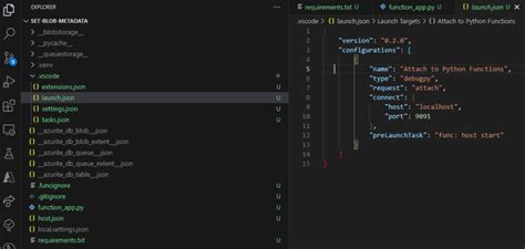 Set Up Python Function App For Azure Blob Metadata