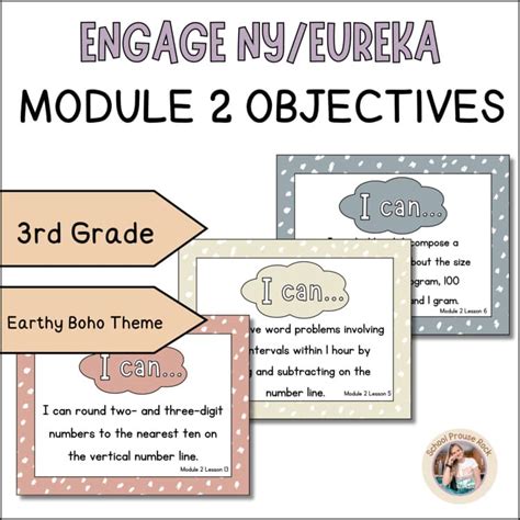 Engage Nyeureka 3rd Grade Module 2 Math Objectives Earthy Boho Theme