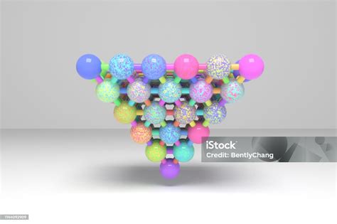 추상 구 기하학적 분자 스타일 컨셉 인터잠긴 피라미드 그래픽 디자인에 대 한 배경 화면 3d 렌더링 0명에 대한 스톡 사진 및 기타 이미지 Istock