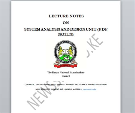 System Analysis And Design Notes Pdf Ke