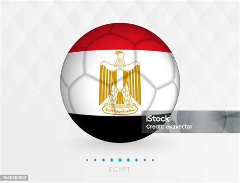 Bola Sepak Dengan Pola Bendera Mesir Bola Sepak Dengan Bendera Tim Nasional Mesir Ilustrasi Stok