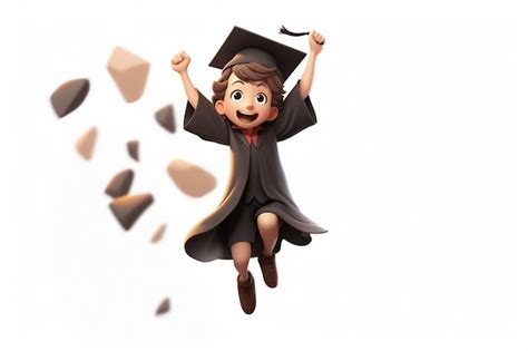 A Cartoon Of A Boy Wearing A Graduation Cap And Holding His Diploma Up