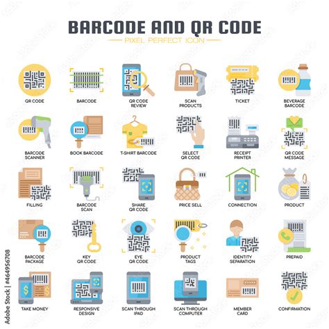 Barcode And Qr Code Thin Line And Pixel Perfect Icons Stock Vector
