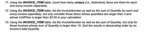Solved 11 Using The Invoiceitem Table Count How Many