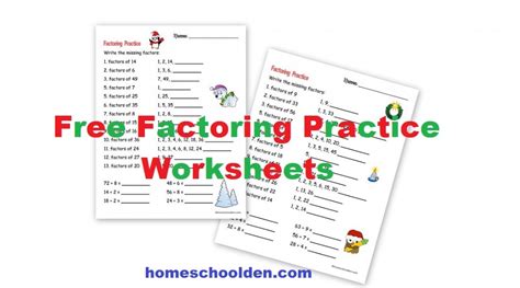 Factoring Practice Worksheets Holiday Theme Homebabe Den Worksheets Library