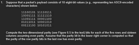 suppose that a packet s payload consists of 10