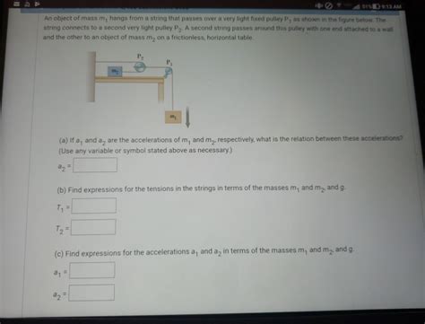 solved an object of mass m hangs from a string that passes