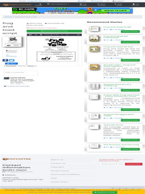 frog and toad script pdf