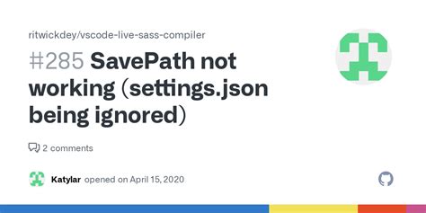 savepath not working settings json being ignored · issue 285 · ritwickdey vscode live sass