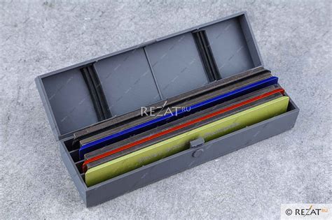 Набор из 4 х алмазных брусков на цветных алюминиевых бланках 150x25x4