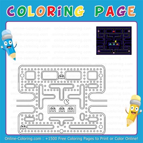 Pac Man Maze Coloring Pages