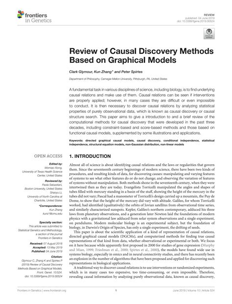 Solution Review Of Causal Discovery Methods Based On Graphical Models