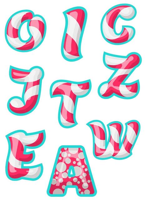 Candy Cane Letters And Numbers