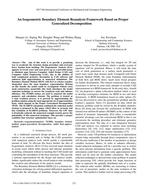 Pdf An Isogeometric Boundary Element Reanalysis Framework Based On